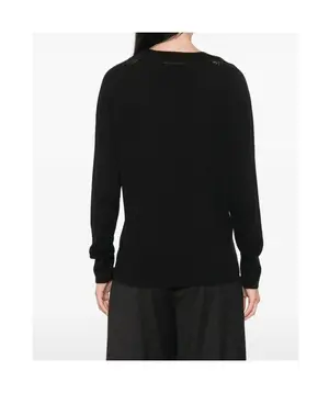 ERMANNO FIRENZE Lace-panel V-neck Sweater