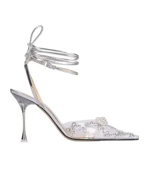 MACHMACH Heeled Sandals With Stiletto Heel And Ankle Strap - White