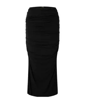Cult Gaia Solid Color Midi Skirt - Black