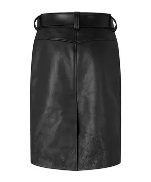 Saint Laurent Solid Color Midi Skirt