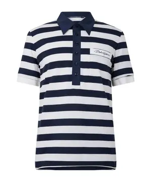 Dolce & Gabbana Shortsleeve Striped Polo Shirt - Black