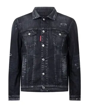 Dsquared2 Blackwash Denim Trucker Jacket
