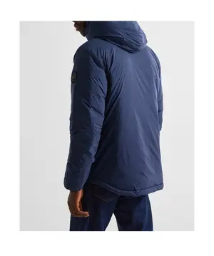 Canada Goose Wind Resistant Hooded Short Puffer Jacket - Blue