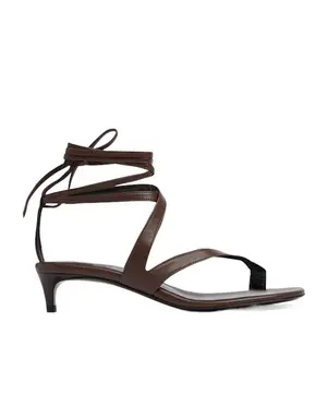 Khaite Ankle Strap Sandals With Lace Closure - Black