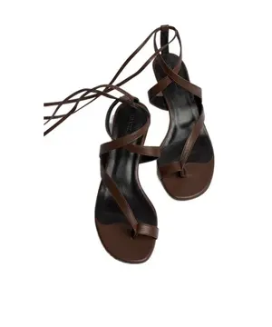 Khaite Ankle Strap Sandals With Lace Closure - Black