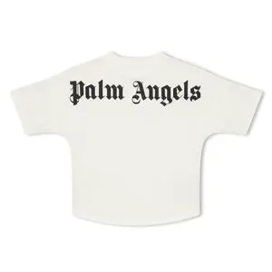 Palm Angels Short Sleeve Crewneck T-shirt With Gothic Print