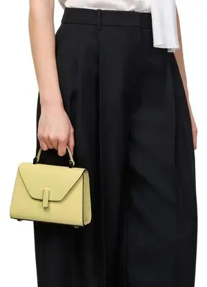 VALEXTRA Goldtone Flap Bag