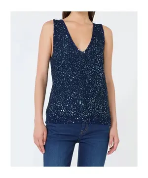 Max Mara Sequin Embellished Sleeveless Top