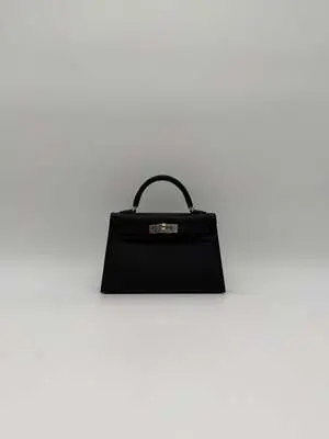 Hermès Mini Kelly Hss Verso / Bordeaux Epsom Palladium Hardware