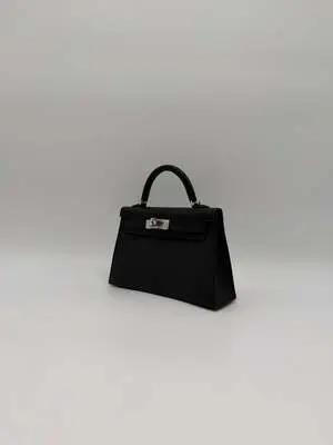 Hermès Mini Kelly Hss Verso / Bordeaux Epsom Palladium Hardware