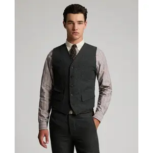 Ralph Lauren Wool-cotton Herringbone Vest