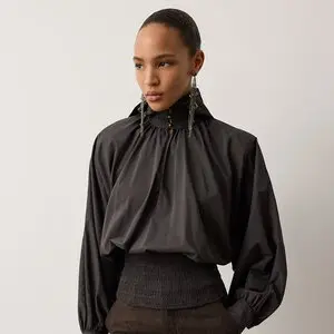 Ralph Lauren Graysen Hooded Poplin Top