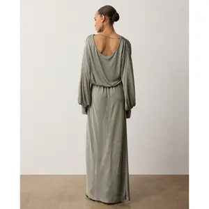 Ralph Lauren Stefanie Metallic Jersey Evening Dress