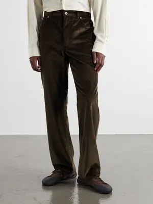 Loewe Straight-leg Cotton-corduroy Trousers - Brown