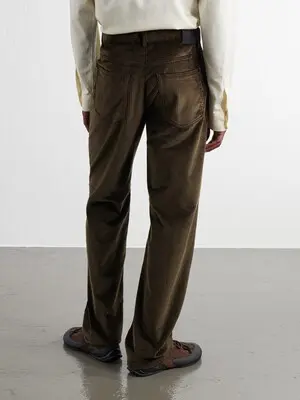 Loewe Straight-leg Cotton-corduroy Trousers - Brown