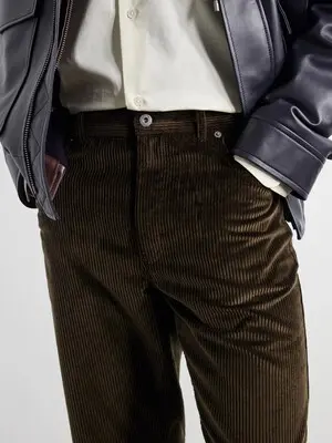Loewe Straight-leg Cotton-corduroy Trousers - Brown