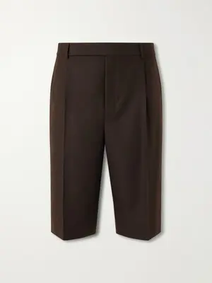 Saint Laurent Straight-leg Wool Shorts - Brown
