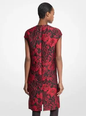 Michael Kors Rose Jacquard Shift Dress In Size By