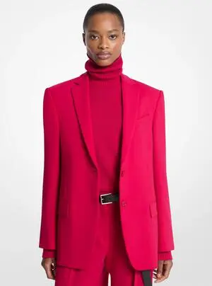 Michael Kors Nico Stretch Wool Crepe Blazer In Size By