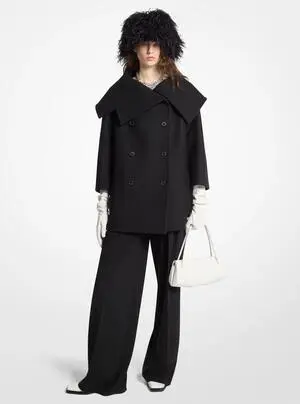 Michael Kors Wool Melton Peacoat In Size By