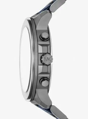 Michael Kors Oversized Prescott Gunmetal And Ceramic Watch In By