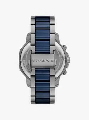 Michael Kors Oversized Prescott Gunmetal And Ceramic Watch In By
