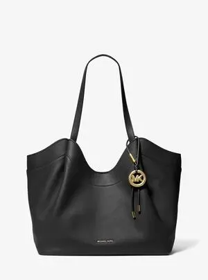 Michael Kors Nolita Large Pebbled Leather Tote Bag In - One Size By Black