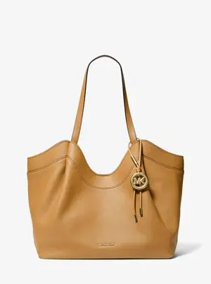 Michael Kors Nolita Large Pebbled Leather Tote Bag In By - Natural