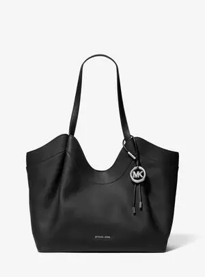 Michael Kors Nolita Large Pebbled Leather Tote Bag In By - Black