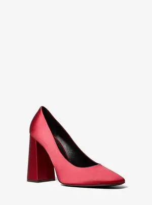 Michael Kors Anna Satin Pumps In - Size 6.5 By Red