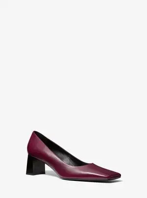 Michael Kors Maria Leather Pump In Size By - Red