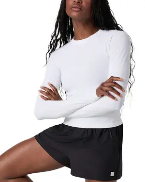 Vuori Long Sleeve Surge Seamless Tee - White