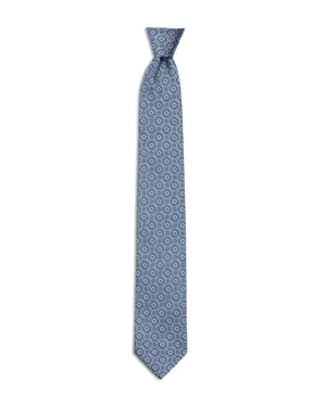 David Donahue Jacquard Classic Silk Blend Tie - Gray