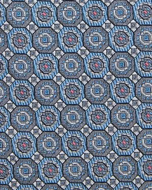 David Donahue Jacquard Classic Silk Blend Tie - Gray