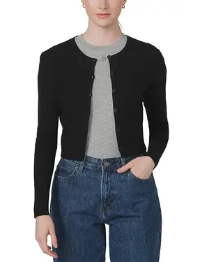 POINT Classic Cropped Cardigan - Black
