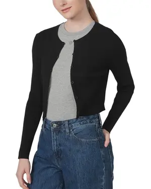 POINT Classic Cropped Cardigan - Black