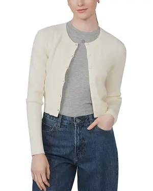 POINT Classic Cropped Cardigan - Cream