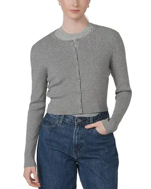 POINT Classic Cropped Cardigan - Dark Heather Grey