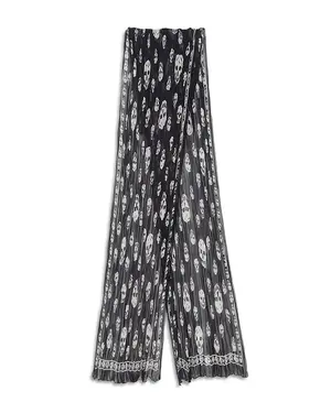 Alexander McQueen Georgette Classic Skull Print Silk Stole