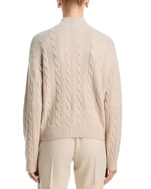 Eleventy Double Zipper Cable Knit Cashmere Sweater