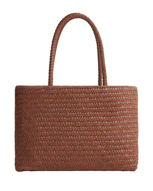 Madewell Suede Leather Handwoven Tote - Mocha