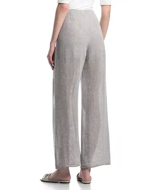 Emporio Armani Linen Blend Gauze Wide Leg Trousers