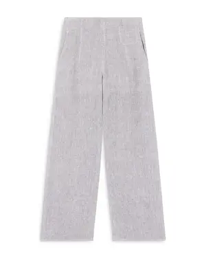 Emporio Armani Linen Blend Gauze Wide Leg Trousers