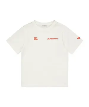 Burberry Crewneck Short Sleeve T-shirt With Printed Detail