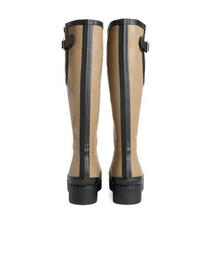 Barbour Tall Rubber Embossed Check Buckled Boots