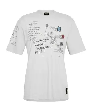 Fendi Postcardprint Tshirt - White