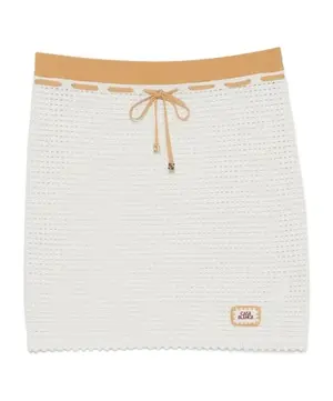 Casablanca Openknit Drawstring Mini Skirt