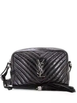 Saint Laurent Lou Camera Bag Matelasse Chevron Leather Small Crossbody Bag - Black