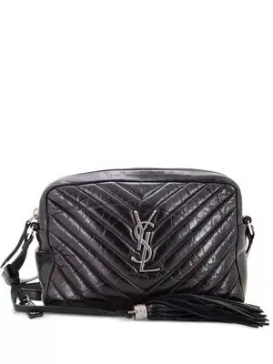 Saint Laurent Lou Camera Bag Matelasse Chevron Leather Small Crossbody Bag - Black