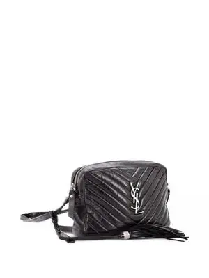 Saint Laurent Lou Camera Bag Matelasse Chevron Leather Small Crossbody Bag - Black
